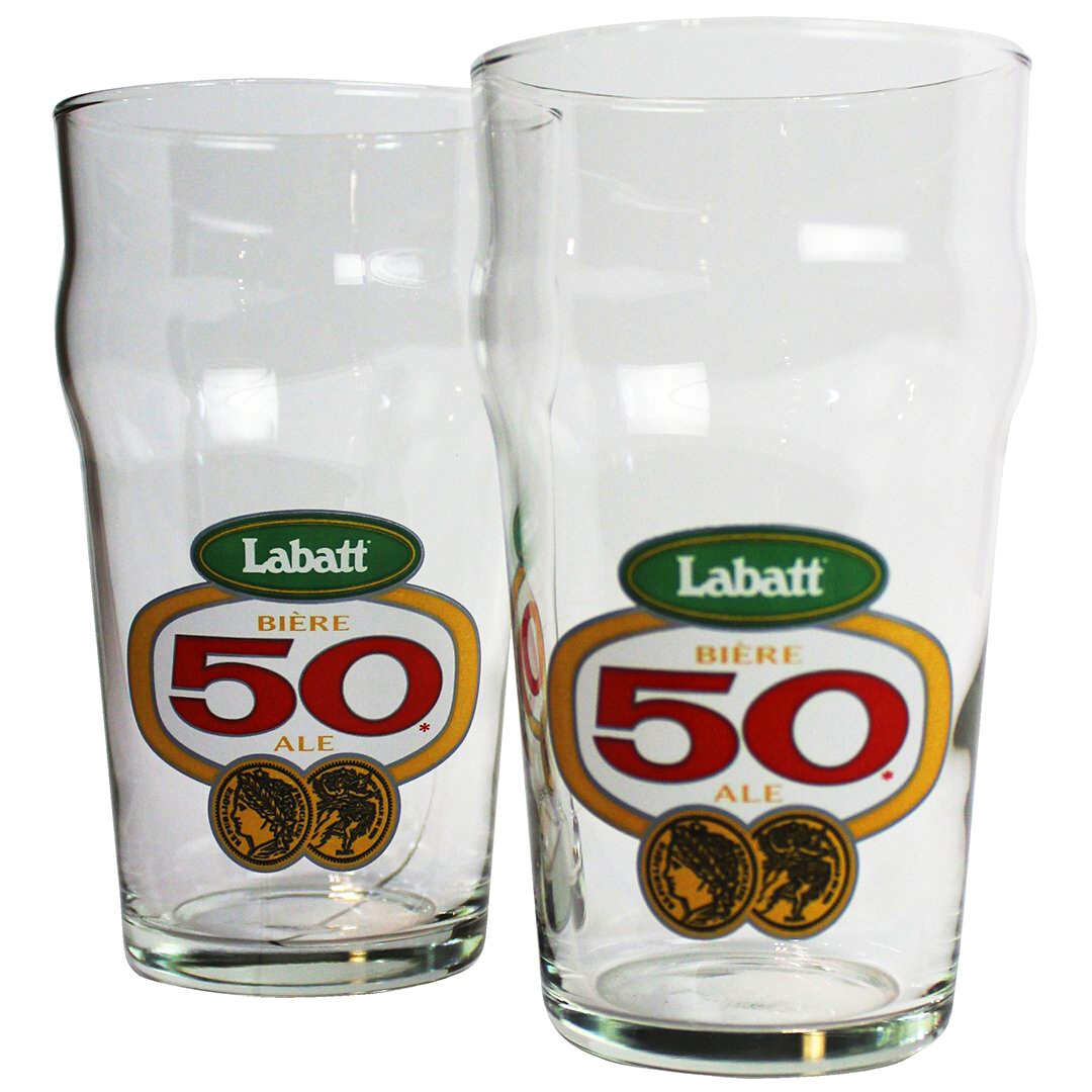 Labatt 50 Glasses (16oz) - 2 per pack – Shop Beer Gear